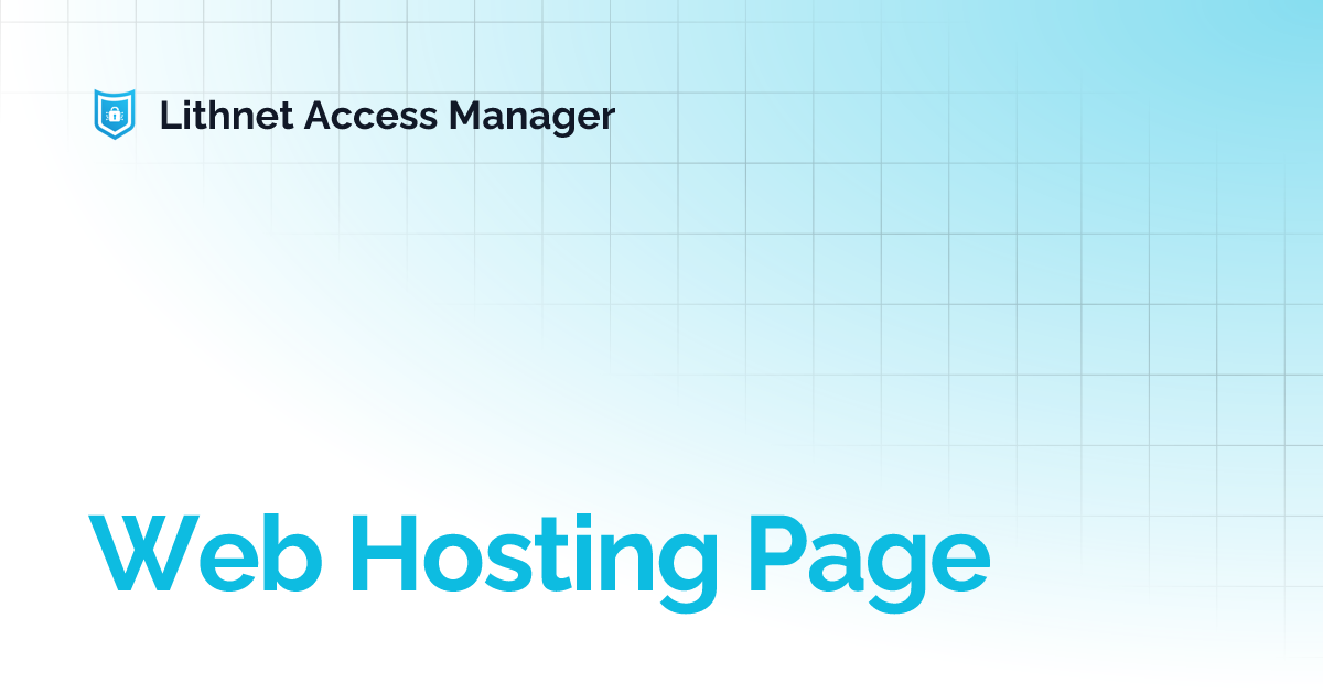 Web Hosting Page | Lithnet Access Manager