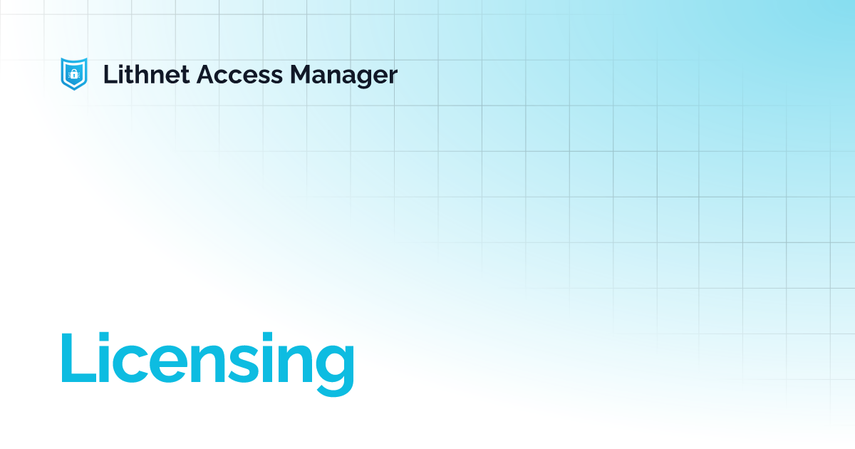 Licensing | Lithnet Access Manager